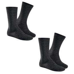 Hudson Damen Socken "Socke Only 2-Pack", Gr. 39, schwarz, Obermaterial: 75% Schurwolle WV. 23% Polyamid PA. 2% Elasthan EL., Socken