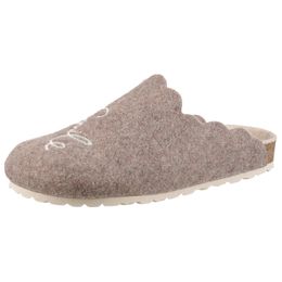ANISTON SHOES Damen Clog "Smile", Gr. 42, beige, Filz, meliert, Schuhe, Clog, Hausschuh, Homeslipper