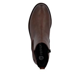 Remonte Damen Chelseaboots, Gr. 40nuss, Elastischer Einsatz, Leder, unifarben, Schuhe, Winterstiefelette, Klassik-Boots mit wasserabweisender