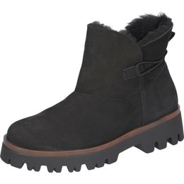 Waldl&auml;ufer WALDL&Auml;UFER Damen Winterboots "H-LONDON", Gr. 7, schwarz, Lammfell, Nubukleder, unifarben, Schuhe, Stiefelette, Profilsohle, in Bequemweite G (= weit)
