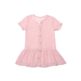 Liliput M&auml;dchen Sommerkleid, rosa, Gr. 74, unifarben, 100% Baumwolle, Kleider, mit durchgehender Knopfleiste