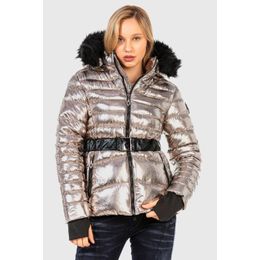Cipo & Baxx CIPO & BAXX Damen Winterjacke "WINTER JACKET", silber, Basic, Gr. S, unifarben, 100% Polyester, Jacken, modernes Design mit hohem Tragekomfort