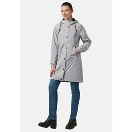 Ragwear Damen Regenmantel "Husty Rainy", grau, Gr. M, leicht gl&auml;nzend, Obermaterial: 100% Polyester; Beschichtung: 100% Polyurethan; Innenfutter: