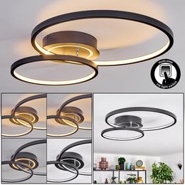hofstein Modrix Deckenleuchte LED Chrom, Schwarz, 1-flammig