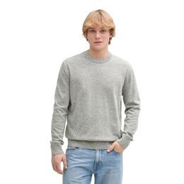 Herren Strickpullover, gr&uuml;n, Gr. M, Tom Tailor Denim, meliert, Strick, Obermaterial: 100% Baumwolle, Pullover, in melierter Optik