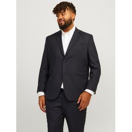 Jack & Jones PlusSize Herren Sakko "JPRSOLARIS BLAZER NOOS PLS", schwarz, Gr. 62, JACK & JONES PLUSSIZE, unifarben, Web, Obermaterial: 59% Polyester, 24% Wolle, 16%