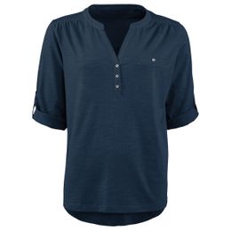 STOOKER WOMEN Damen 3/4-Arm-Shirt "MARIE T-Shirt 3/4 - Arm", blau, Gr. XL, Jersey, 100% Baumwolle, Shirts, Regular Fit Slub Yarn Baumwolle Henley