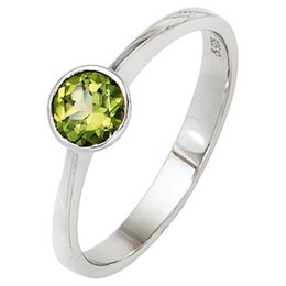 Jobo Damen Silberring, 50, Silber 925 (Sterlingsilber), silber, Silber 925 (Sterlingsilber), Fingerringe, 925 Silber mit Peridot