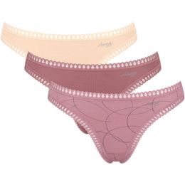 Sloggi Damen String "GO Crush", Gr. L2, multiple colours, Single Jersey, Obermaterial: 95% Baumwolle, 5% Elasthan, Unterhosen, mit Spitzendetails,,
