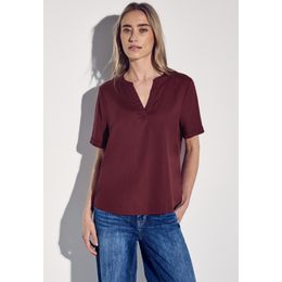 Street One Damen Shirtbluse, rot, Gr. 34, unifarben, Stoff, 100% Viskose, Blusen, aus softer Viskose