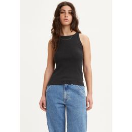 Levi's LEVI'S Damen Tanktop "ESSENTIAL RACER TANK"caviar rib, Gr. XL, unifarben, Jersey, Obermaterial: 95% Baumwolle, 5% Elasthan, Tops, Slim Fit