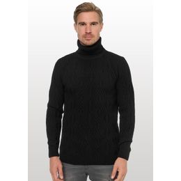 Rusty Neal Herren Rollkragenpullover, schwarz, Gr. L, unifarben, 70% Polyacryl, 30% Baumwolle, Pullover, in modischem Design