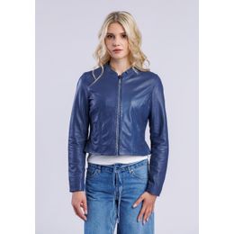 Freaky Nation Damen Lederjacke "Lederjacke-FN"blau, Gr. M, Oberstoff: 100% Leder; Futter: 100% Baumwolle, Jacken