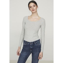 V&eacute;ro Moda VERO MODA Damen Langarmshirt "VMMAXI", grau, Basic, Gr. S, meliert, Jersey, Obermaterial: 93% Baumwolle, 7% Elasthan, Shirts