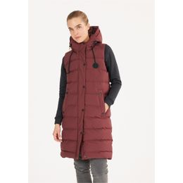 WEATHER REPORT Damen Steppweste "Chief", braun, Gr. 38, 100% Polyester, Westen, mit langem Schnitt