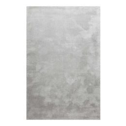 Teppich HOMIE LIVING "Pisa", grau (hellgrau), B:80cm H:25mm L:150cm, Polyester, Teppiche, Teppich, Hochflor, Microfaser, uni, weich, Shaggy, Wohnzimmer, Schlafzimmer