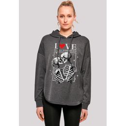 F4NT4STIC Damen Kapuzenpullover "Love is all you need", grau, Gr. XL, Obermaterial: 100% Baumwolle, Pullover, Premium Qualit&auml;t