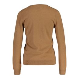 Gant Damen V-Ausschnitt-Pullover "EXTRAFINE LAMBSWOOL V-NECK"warm khaki, Gr. S, Strick, Obermaterial: 90% Wolle, 10% Polyamid, Pullover