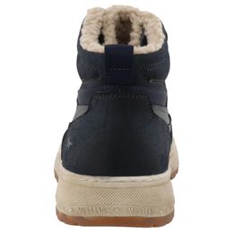 Mustang Shoes Herren Winterboots "Puno", Gr. 42navy, Lederimitat, Textil, Basic, Schuhe, High Top Sneaker, Schn&uuml;rboots mit Warmfutter