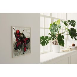 Wandbild Komar "Marvel Deadpool Bullets", rot (farbe bild(er): rot), Disney, 1 Stk., Vlies, Bilder, 40 x 50 cm (Breite x H&ouml;he) - Kinderzimmer, Dekoration