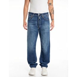 Replay Damen Straight-Jeans "M9Z1 9Zero1 90 ́s Straight Fit", blau, Gr. 32, Denim/Jeans, Obermaterial: 100% Baumwolle, Jeans, mit Washed-Look