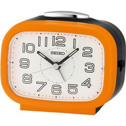 Quarzwecker Seiko "QHK060E", orange (orange, schwarz), Wecker, Wecker, Schlafzimmer, Leuchtzeiger, Schlummerfunktion, Beleuchtung