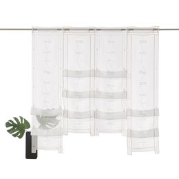 Weckbrodt-Gardinen Scheibengardine WECKBRODT "Selina" Gr. 2, braun (mocca, champagner), B:97cm H:120cm, Voile, Polyester, Gardinen, Hochraff, Gardine, Voile, echte Stickerei, transparent, Store