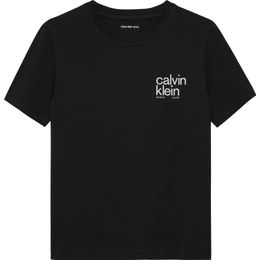 T-Shirt Calvin Klein Jeans "REG. CK SMALL GRAPHIC SS T-SHIRT", Jungen, Gr. 14 (164), schwarz (ck schwarz), Single Jersey, Obermaterial: 100% Baumwolle, unifarben, regular fit h&uuml;ftlang, Rundhals, Shirts T-Shirt, f&uuml;r Kinder bis 16 Jahre, Logo-Print