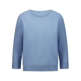 Peter Hahn - Rundhals-Pullover mit 3/4-Arm, blau, Gr. 38 / S - Seide
