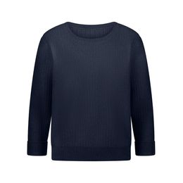 Peter Hahn - Rundhals-Pullover mit 3/4-Arm, blau, Gr. 44 / L - Seide