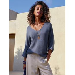 Peter Hahn - V-Pullover aus 100% Kaschmir, blau, Gr. 38 / S - Kaschmir