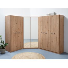 Schrank-Set Rauch "Kleiderschrank Schrank Garderobe W&auml;scheschrank VANDOR", braun (eiche artisan), B:208cm H:197cm T:253cm, Holzwerkstoff, Kastenm&ouml;bel-Sets, Schrank-Set, 7-t&uuml;rig mit viel Stauraum, Schr&auml;nke einzeln stellbar MADE IN GERMANY