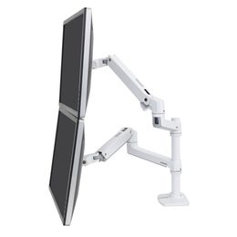 Ergotron LX Dual Monitorarm Tischhalterung f&uuml;r zwei Monitore bis 60,96 cm (24 Zoll) wei&szlig;