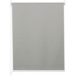Rollo MCW-D52, Fensterrollo Seitenzugrollo Jalousie, Sonnenschutz Verdunkelung blickdicht 100x230cm ~ grau