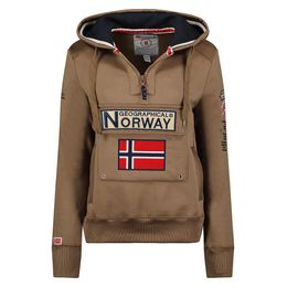 Geographical Norway Hoodie "Gymclass" in Braun - 68% | Gr&ouml;&szlig;e S | Damen-sweatshirts-jacken