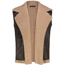 Sublevel Kunstlederweste in Beige/ Braun - 26% | Gr&ouml;&szlig;e M/L | Damenjacken