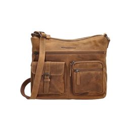 HIDE & STITCHES Leder-Umh&auml;ngetasche in Braun - (B)29 x (H)25 x (T)10 cm - 64% | Damen-taschen