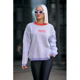 MADMEXT Pullover in Flieder/ Wei&szlig; - 63% | Gr&ouml;&szlig;e M | Damen-pullover-cardigans