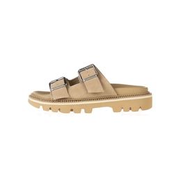 Tommy Hilfiger Shoes Leder-Pantoletten in Beige - 38% | Gr&ouml;&szlig;e 40 | Damen-pantoletten
