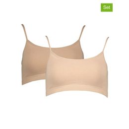Lascana 2er-Set: Bustiers in Hellbraun/ Beige - 50% | Gr&ouml;&szlig;e 36 | Damen-bhs