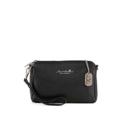 Anna Morellini Leder-Umh&auml;ngetasche "Idalia" in Schwarz - (B)24 x (H)16 x (T)9 cm - 69% | Damen-taschen