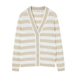 TATUUM Cardigan "Malio" in Beige/ Wei&szlig; - 68% | Gr&ouml;&szlig;e M | Damen-pullover-cardigans