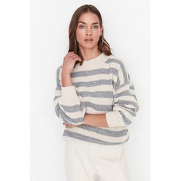 Trendyol Pullover in Creme/ Grau - 54% | Gr&ouml;&szlig;e M | Damen-pullover-cardigans