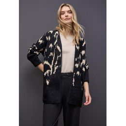 Street One Cardigan in Schwarz/ Creme - 38% | Gr&ouml;&szlig;e 40 | Damen-pullover-cardigans
