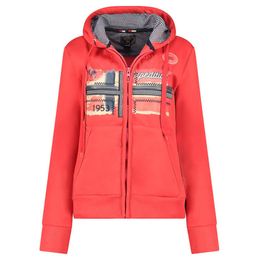 Geographical Norway Sweatjacke "Farlotte" in Rot - 70% | Gr&ouml;&szlig;e L | Damen-sweatshirts-jacken