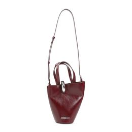 Jacquemus Hobo Bags - Trapezoidal Red Leather Handbag With Silver Detail - Gr. unisize - in Rot - f&uuml;r Damen