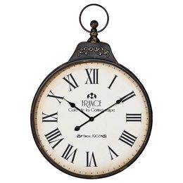 Ambia Home Wanduhr, Schwarz, Wei&szlig;, Holz, Metall, Glas, 60x86x6 cm, Dekoration, Uhren, Wanduhren