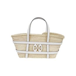 Tory Burch Hobo Bags - Woven White Leather Crossbody Bag With Iconic Logo - Gr. unisize - in Beige - f&uuml;r Damen