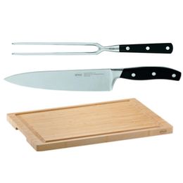 R&ouml;sle R&ouml;sle Tranchierset, Schwarz, Holz, Metall, Bambus, 33.5x3.5x40 cm, rostfrei, Kochen, K&uuml;chenmesser, Fleischmesser