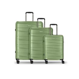 Redolz Essentials 10 3-SET 4 Rollen Kofferset 3-teilig in green-metallic | Gr.: onesize